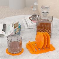 China DIY Dropper Gypsum Coaster Holder Storage Grinding Tool Irregular Four Link Coaster Ornament Silicone Mold for sale