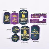 China DIY Drip Glue Couple Necklace Pendant Mold Valentine's Day English Quotes Puzzle Hanging Silicone Mold for sale