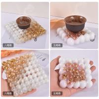 China Drip Glue DIY Magic Ball Round Bead Air Cushion Gypsum Mat Grinding Round Bead Cup Mat Table Hanging Silicone Mold for sale