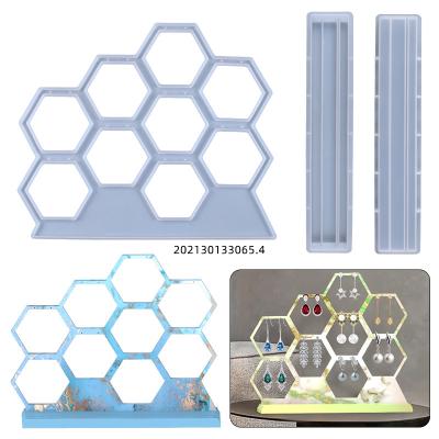 China DIY Crystal Dropper Mold, Personalized Hollow Hexagonal Earring Hanger, Silicone Mold, Spot Wholesale for sale