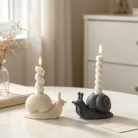 China Creative 3D Snail Candlestick Silicone Mold DIY Small Animal Aromatherapy Candle Base Gypsum Mold for sale