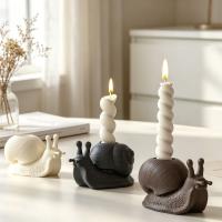 China Creative 3D Snail Candlestick Silicone Mold DIY Small Animal Aromatherapy Candle Base Gypsum Mold for sale