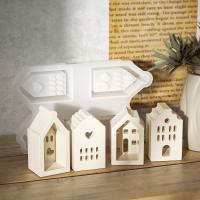 China 4-piece European Style House Decoration Silicone Mold DIY Atmosphere Decoration Lamp Silhouette Small Night Light Gypsum Mold for sale