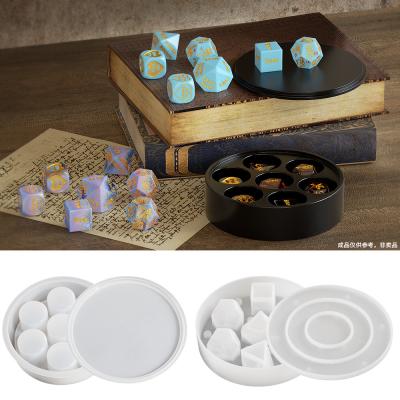 China DIY Crystal Drop Glue Cross Border Valentine's Day 7-piece Dice Grinding Date Night Dice Silicone Mold for sale
