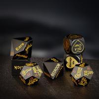 China DIY Crystal Drop Glue Cross Border Valentine's Day 7-piece Dice Grinding Date Night Dice Silicone Mold for sale