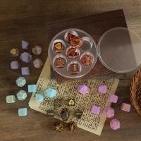China DIY Crystal Drop Glue Cross Border Valentine's Day 7-piece Dice Grinding Date Night Dice Silicone Mold for sale