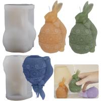 China DIY Drip Glue Resin Gypsum Yarn Flower Ball Rabbit Silicone Mold Reflection Rabbit Aromatherapy Candle Grinding for sale
