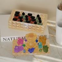 China DIY Drip Glue Diamond Storage Box Square Rectangular Cut Diamond Stacking Music Storage Can Silicone Mold for sale