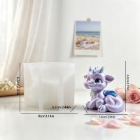 China 3D Sticker Cartoon Dragon Silicone Mold Adorable Baby Dragon Scented Candle Ornament Gypsum Mold for sale