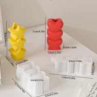 China Cross Border Triple Star Love Candlestick Silicone Mold DIY Aromatherapy Gypsum Candle Stand Base Decoration Mold for sale