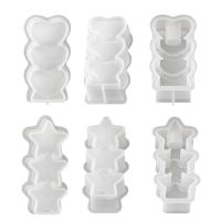 China Cross Border Triple Star Love Candlestick Silicone Mold DIY Aromatherapy Gypsum Candle Stand Base Decoration Mold for sale