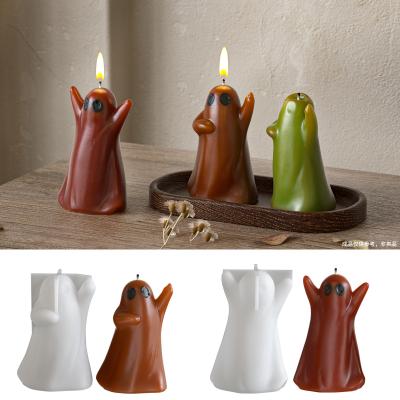 China Halloween Series 3D Ghost Stage Silicone Mold DIY Aromatherapy Gypsum Candle Ghost Mold for sale