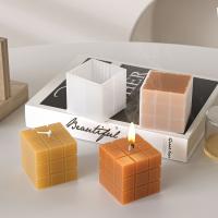 China Cube Vertical Grid Aromatherapy Candle Stand Silicone Mold Cube Cube Gypsum Mold for sale