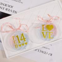 China DIY Crystal Dropper Resin Heart-shaped Circular English Love Hanging Pendant Keychain Valentine's Day Silicone Mold for sale