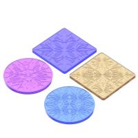 China DIY Crystal Dropper Mold, Four Connected Mandala Patterned Coaster, Carved Coaster, Table, Silicone Mold for sale
