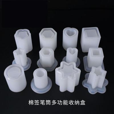 China DIY Crystal Dropper Mold Toothpick Box Cherry Blossom Heart-shaped Storage Box Toothpick Box Silicone Mold for sale