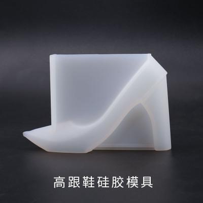 China DIY Crystal Dropping Gel Mold High Heel Shoe Ornament Platform Decoration Mold Three Dimensional Shoe Silicone Mold for sale