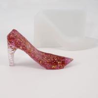 China DIY Crystal Dropping Gel Mold High Heel Shoe Ornament Platform Decoration Mold Three Dimensional Shoe Silicone Mold for sale