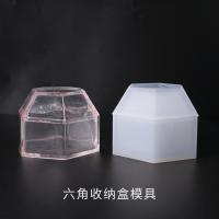 China DIY Crystal Dropping Glue Mold Storage Jewelry Box Mold Hexagonal Storage Box Gift Box Silicone Mold for sale