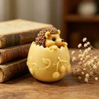 China Hatching Hedgehog Aroma Candle Silicone Mold DIY Cartoon Gypsum Sculpture Resin Pouring Mold for sale