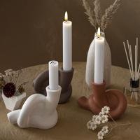 China Creative European-style Rope Knot Long Candle Candlestick Gypsum Figurine Silicone Mold for sale