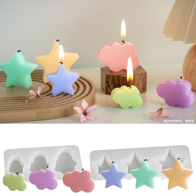 China DIY Crystal Dropper Glue Triple Cloud Pentagram Candle Decoration Ornament Aromatherapy Gypsum Silicone Mold for sale
