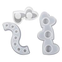 China DIY Crystal Dropping Resin Gypsum Pendant S-shaped Two Connect Three Connect Love Candle Stand Silicone Mold for sale