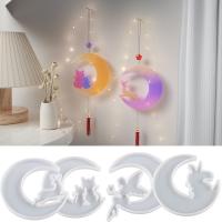 China DIY Crystal Dropping Gel Moon Cat Elk Moon Unicorn Moon Angel Hanging Silicone Mold for sale