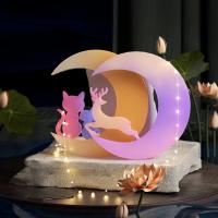 China DIY Crystal Dropping Gel Moon Cat Elk Moon Unicorn Moon Angel Hanging Silicone Mold for sale