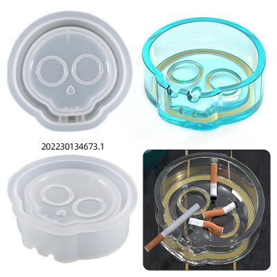 China DIY Crystal Dropping Resin Mold Irregular Skull Head Ashtray Silicone Mold Source Goods for sale