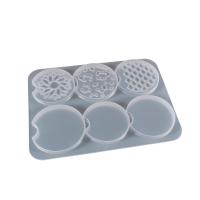 China DIY Dropper Coaster Mold, Six Grid Car Small Cup Mat, Beverage Resin Cup Holder, Coaster Silicone Mold for sale