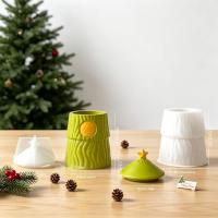 China Cross Border New Product Star Christmas Tree Elk Pattern Storage Can Candle Cup Ornament Container Silicone Mold for sale
