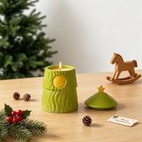China Cross Border New Product Star Christmas Tree Elk Pattern Storage Can Candle Cup Ornament Container Silicone Mold for sale