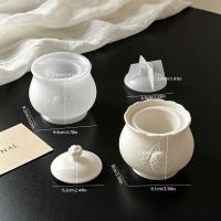 China Retro Relief Covered Storage Jar, Table, Silicone Mold, DIY Aromatherapy Gypsum Candle Cup, Container Mold for sale