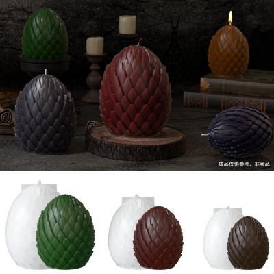 China 3D 3D Dragon Scale Pattern Dragon Egg Candle Silicone Mold Dark Wind DIY Aromatherapy Gypsum Pendant Dropping Mold for sale