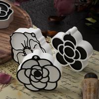 China Crystal Resin Camellia Pendant DIY Scented Plaster Candle Silicone Mold Wholesale for sale