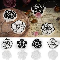 China Crystal Resin Camellia Pendant DIY Scented Plaster Candle Silicone Mold Wholesale for sale