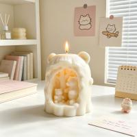 China Ins Wind Tree Cave Bear Silicone Mold DIY Forest Mother And Child Bear Aromatherapy Candle Gypsum Decoration Mold for sale