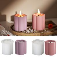 China DIY Dropper Resin Four Leaf Clover Five Leaf Petal Aromatherapy Gypsum Candle Cup Storage Jar Silicone Mold for sale