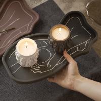China DIY Crystal Drip Glue Cement Gypsum Body Abstract Line Tray Storage Plate Dish Ornament Silicone Mold for sale