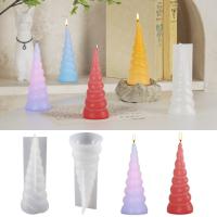 China DIY Crystal Dropper Resin Spiral Unicorn Horn Christmas Reindeer Horn Candle Gypsum Silicone Mold for sale