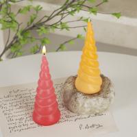 China DIY Crystal Dropper Resin Spiral Unicorn Horn Christmas Reindeer Horn Candle Gypsum Silicone Mold for sale