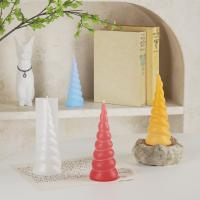 China DIY Crystal Dropper Resin Spiral Unicorn Horn Christmas Reindeer Horn Candle Gypsum Silicone Mold for sale
