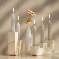 China Crystal Dropper Resin Mirror Staircase Shaped Candle Holder Silicone Mold DIY Gypsum Candle Holder Swing Table for sale