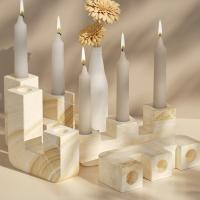 China Crystal Dropper Resin Mirror Staircase Shaped Candle Holder Silicone Mold DIY Gypsum Candle Holder Swing Table for sale