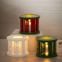 China DIY Christmas English Word Splicing Candlestick Resin Gypsum Candleholder Round Square Lantern Pendulum Silicone Mold for sale