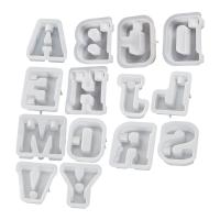 China DIY Capital English Letter Candlestick Grinding Tools Aromatherapy Candle Stand Gypsum Decoration Silicone Mold Wholesale for sale