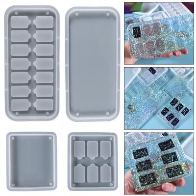 China DIY Magnetic Card Box Silicone Mold For DIY Drop Glue Game Card, Mobile Card, Memory Card, Storage Box for sale