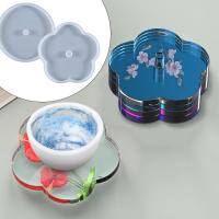China DIY Crystal Dropper Coaster Set Mold Flower Coaster Storage Rotating Shaft Set Silicone Mold for sale