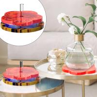 China DIY Crystal Dropper Coaster Set Mold Flower Coaster Storage Rotating Shaft Set Silicone Mold for sale